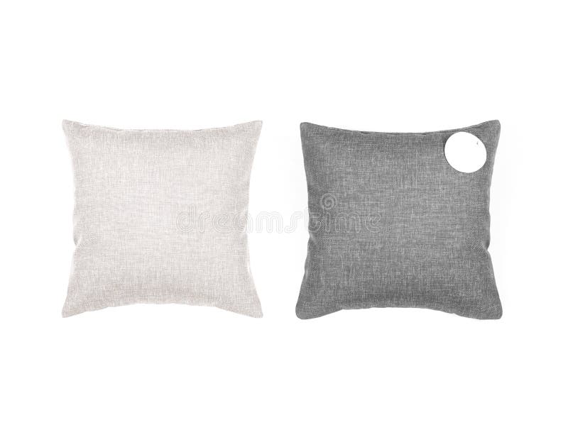 Gray and Beige Pillows on the White Background Stock Photo - Image of ...