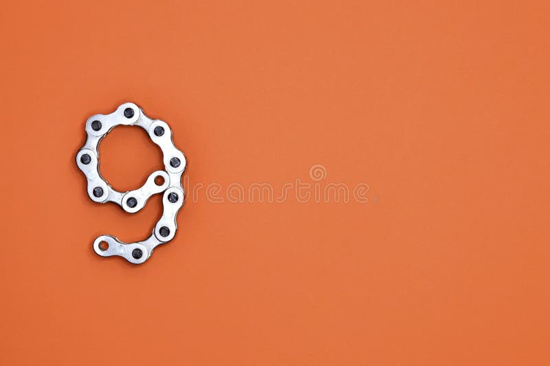 Gray Bicycle Chain On Orange Surface Picture. Image: 116504709