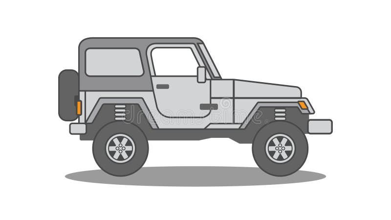 Gray Big Jeep SUV Car Vector Graphics. Flat Design Offroad Illustration ...