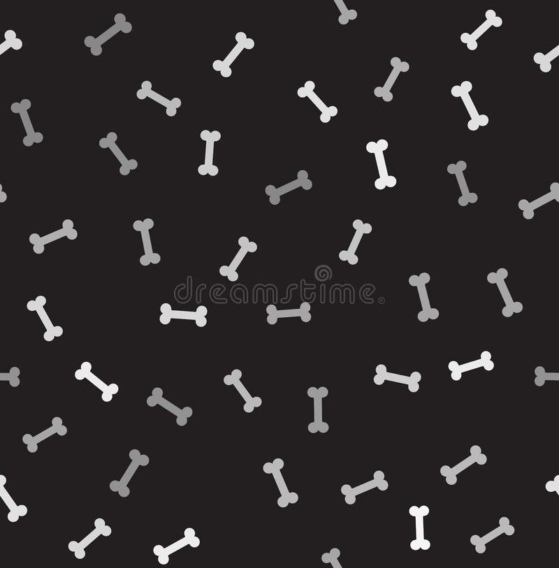 Gray And Black Chaotic Bone Pattern. Seamless Vector Background Stock ...