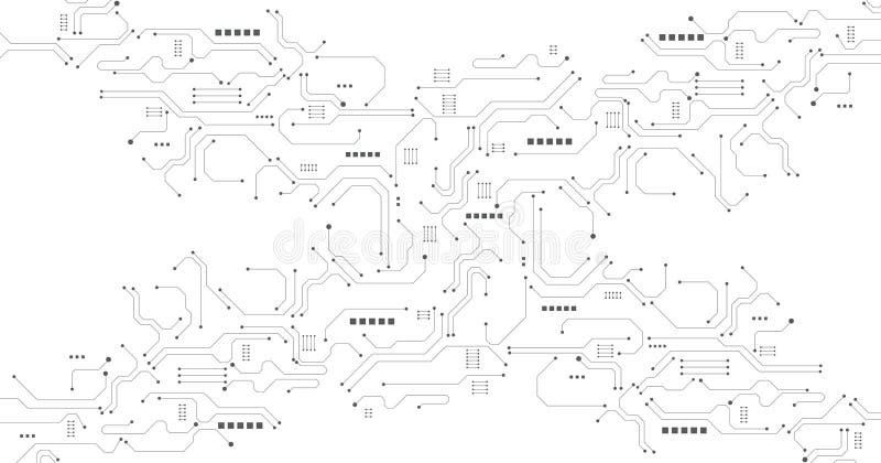 Gray Black Circuit Diagram on White Background Stock Vector ...