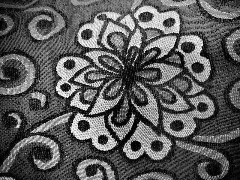 Gray and Black Floral Patterns on Fabric Stock Photo - Image of fabric ...