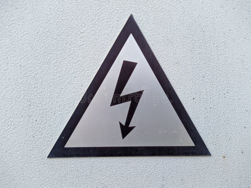 Gray and Black High Voltage Sign Close Up Photo Stock Image - Image of ...