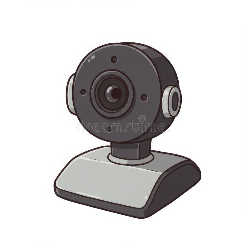 Gray and Black Webcam Illustration Stock Illustration - Illustration of ...