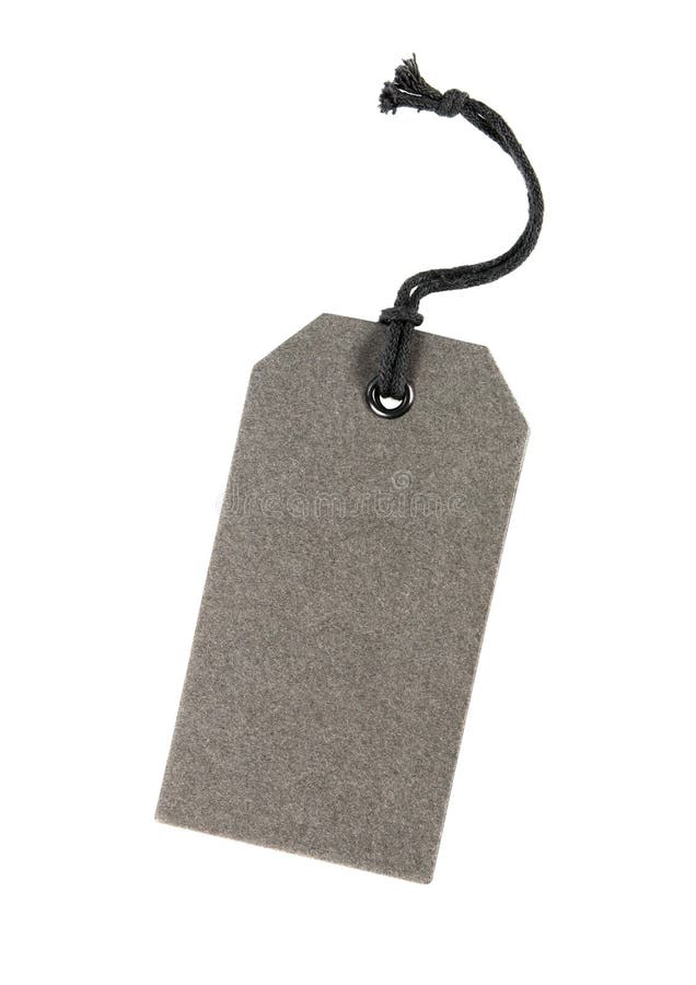 Gray Blank Tag Isolated on White Background Stock Photo - Image of ...
