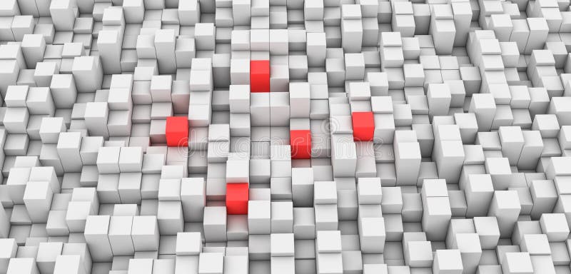 Gray Blocks Background and Five Red Stock Illustration - Illustration ...