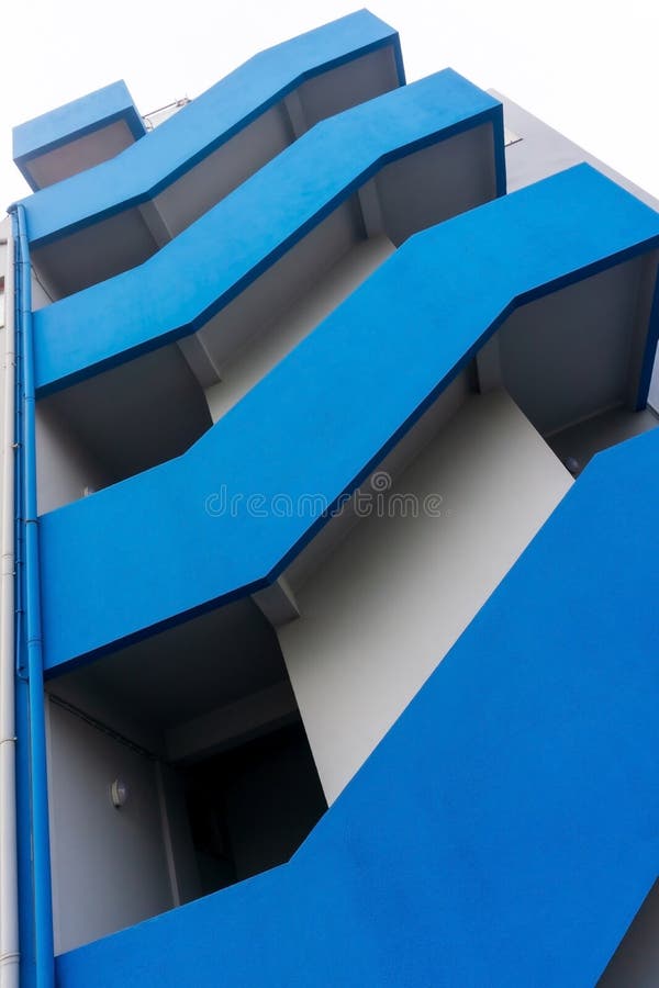 Gray - Blue Architectural Building Bottom View Stock Photo - Image of ...