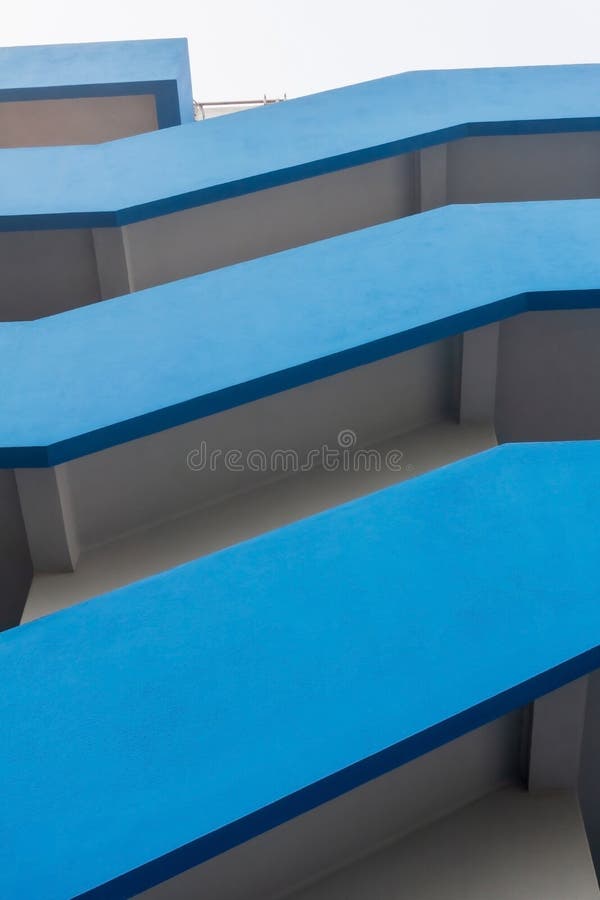 Gray - Blue Architectural Building Bottom View Stock Photo - Image of ...