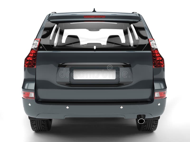 Gray Blue Family SUV - Back View Stock Illustration - Illustration of ...