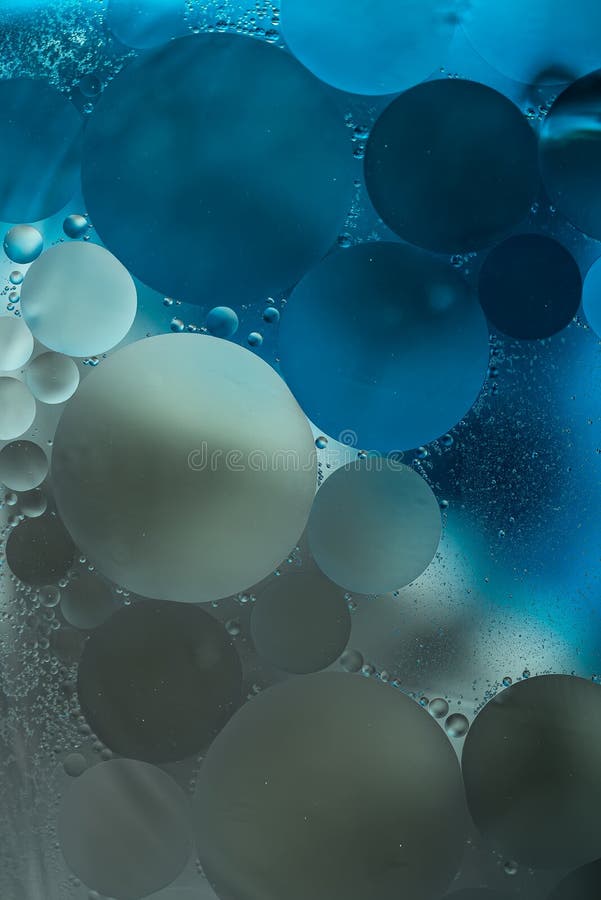 Gray,blue Gradient Oil Drops in the Water -abstract Background Stock ...
