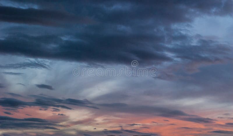Gray, Blue and Orange Clouds at Sunset Stock Image - Image of cumulus ...