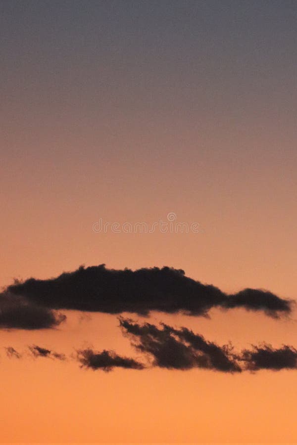 Gray-blue To Orange Sunset with Clouds II Stock Image - Image of smoky ...