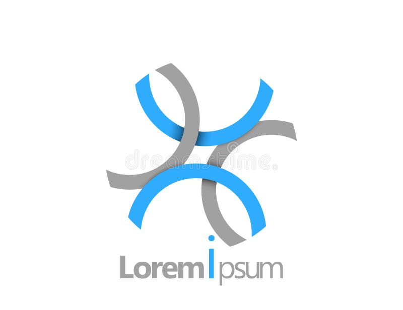 Gray and Blue Vector Logo Concepts Stock Vector - Illustration of ...