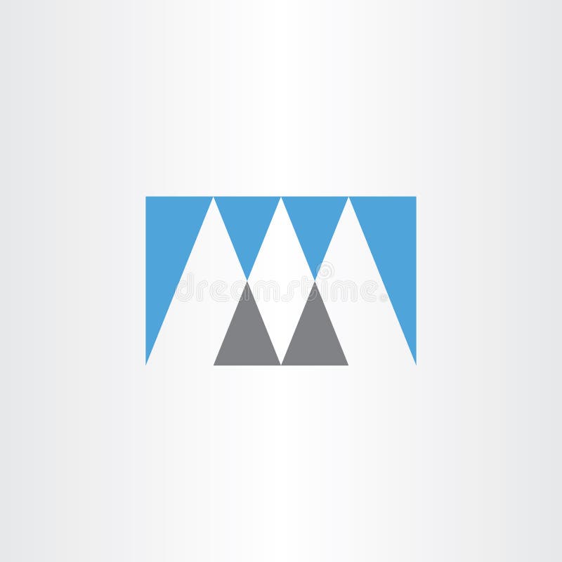 Gray Blue Vector Logo M Letter M Icon Stock Vector - Illustration of ...
