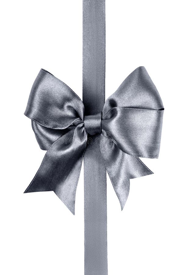 Gray Bow Made from Silk Ribbon Stock Photo - Image of glowing, decor ...