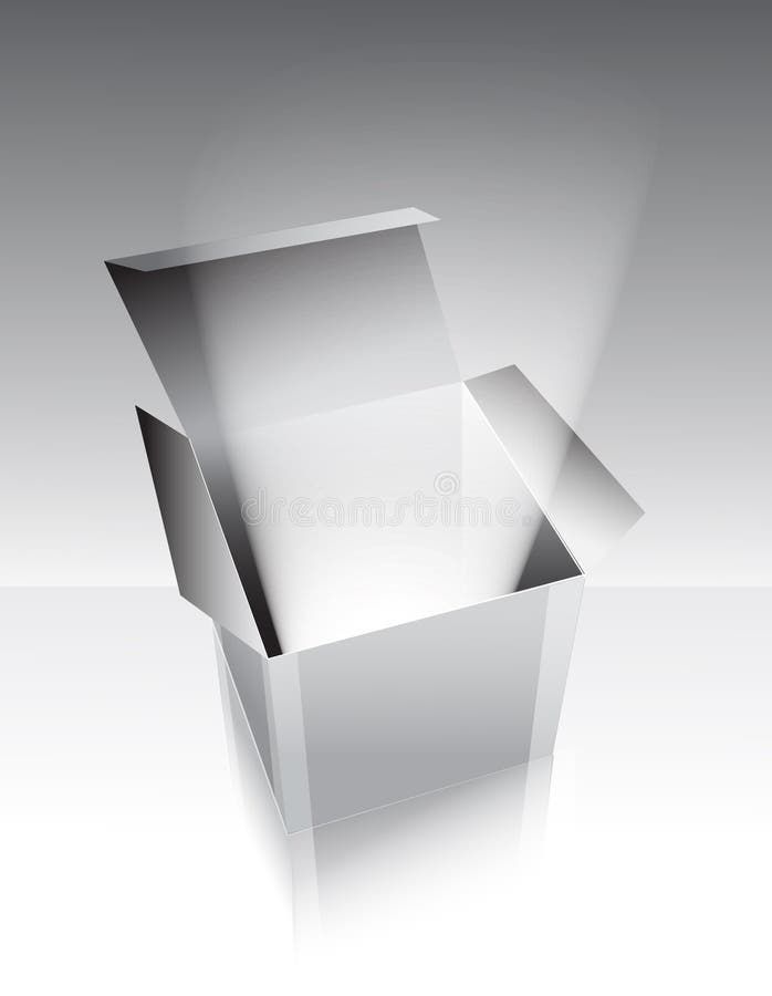Gray box with light stock vector. Illustration of case - 23012347