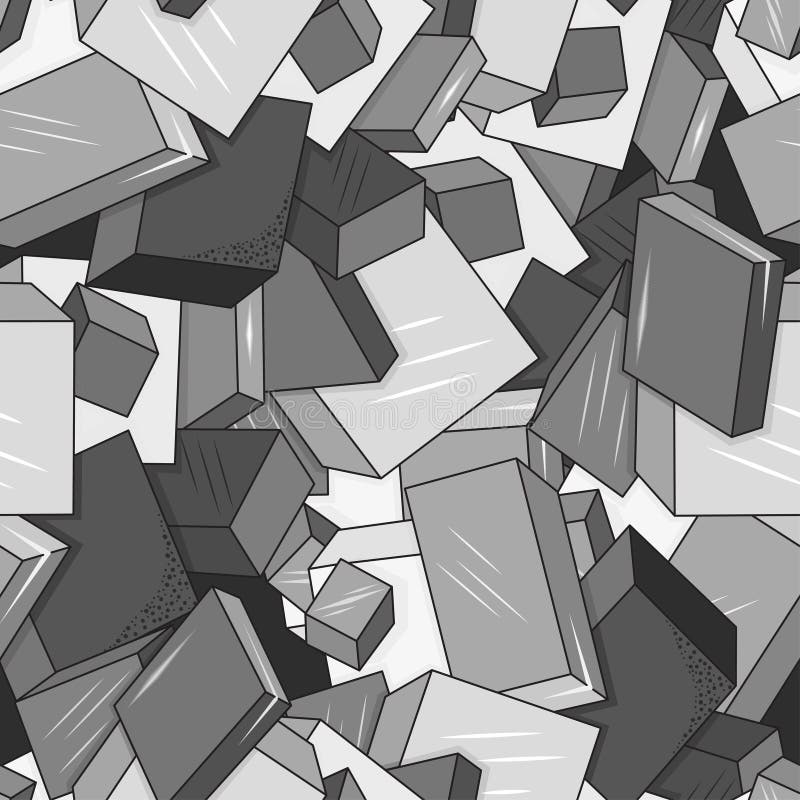 Gray Boxes Seamless Pattern Stock Vector - Illustration of continuous ...