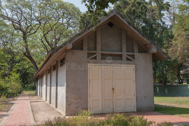 Gray Brick Brick Building. Vintage Style Stock Photo - Image of brick ...