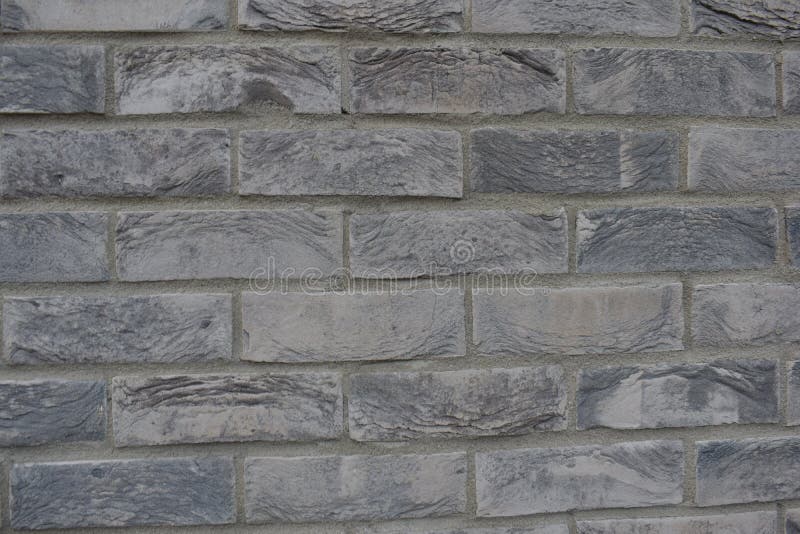 Gray Brick Facade on Modern Building Stock Photo - Image of luxury ...