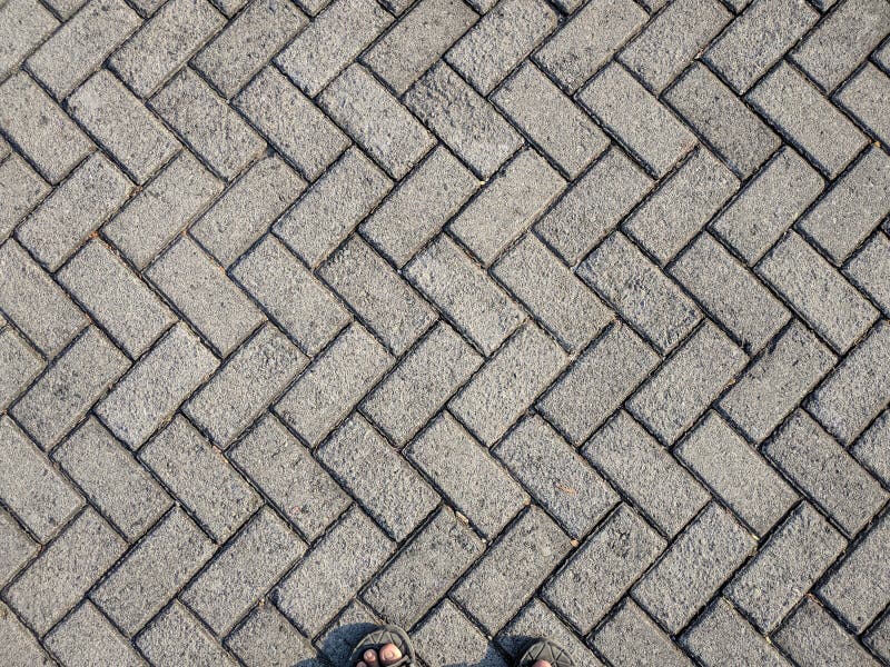 Gray Brick Stone Pavement. Pavement in Vintage Design Ground Flooring ...