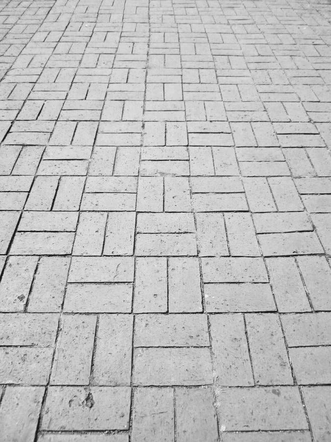 Gray Brick Pathway in a Small Park Stock Image - Image of nature ...