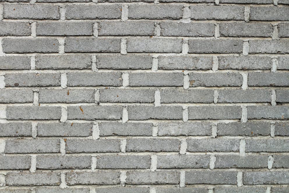 Gray Brick Wall with a Consistent Pattern of Rectangular Bricks ...