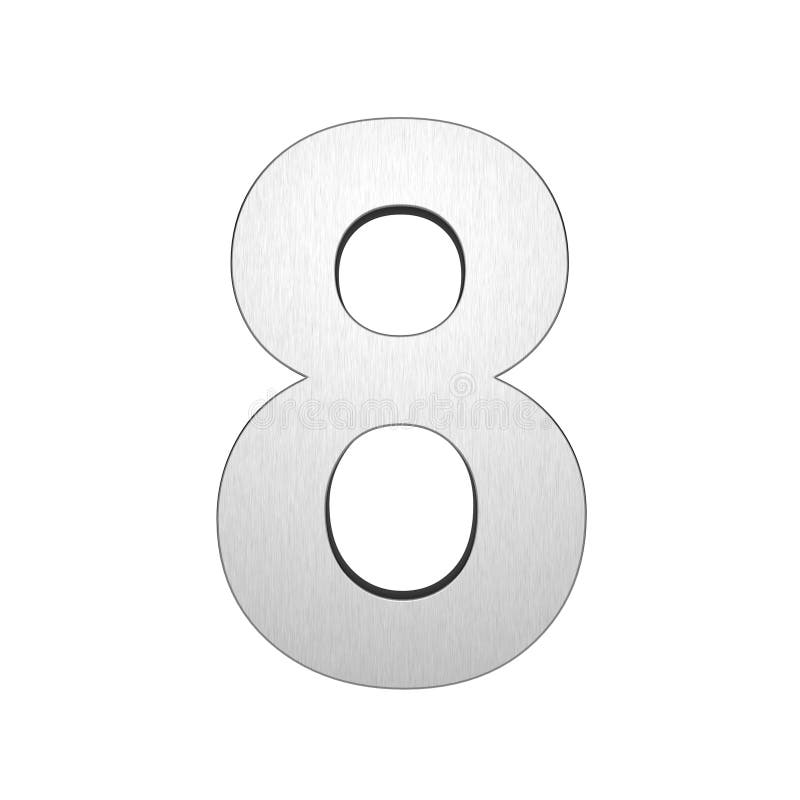 Gray Brushed Metal Number Nine 9 Isolated on White Background Stock ...