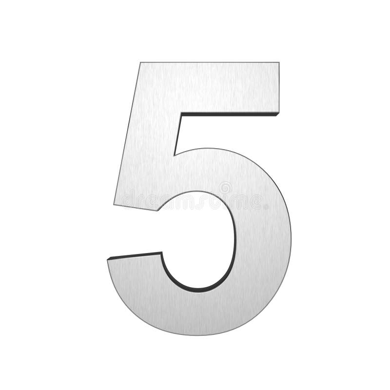 Gray Brushed Metal Number Six 6 Isolated on White Background Stock ...