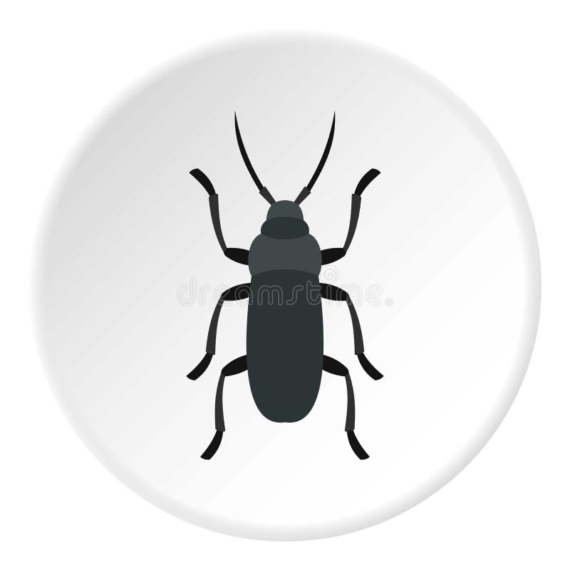Gray bug icon circle stock vector. Illustration of vector - 108597819