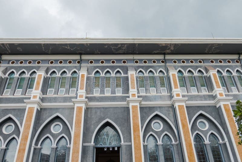 The Gray Building at Christ Church in Thailand Stock Image - Image of ...
