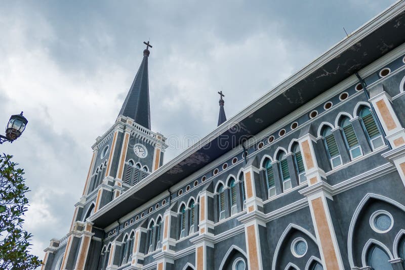 The Gray Building at Christ Church in Thailand Stock Photo - Image of ...