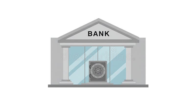 Gray Building with Classical Architecture Features Two Tall Columns and ...