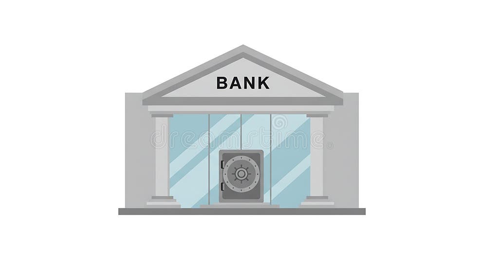 Gray Building with Classical Architecture Features Two Tall Columns and ...