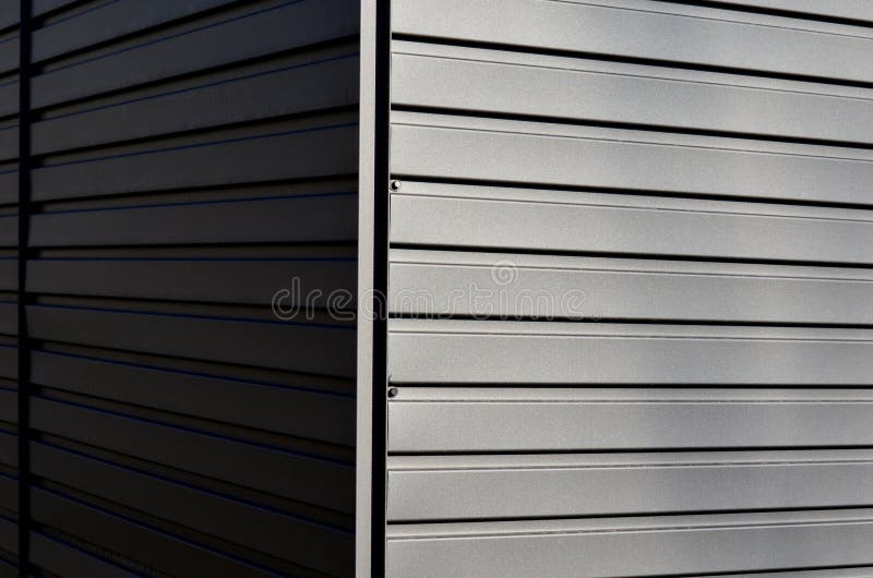 Gray Building Lined Square Panels Metal Sheet Wall Cladding Stock ...