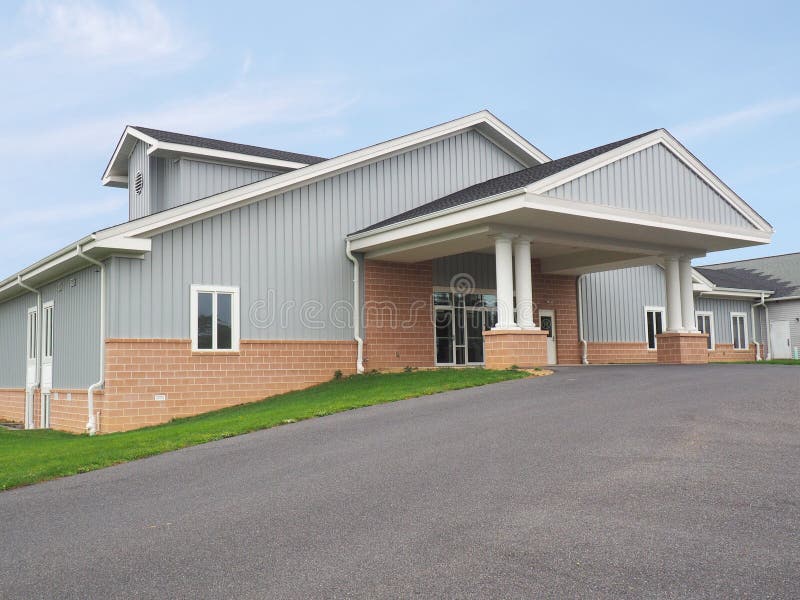 Exterior of Old Gray Building Stock Photo - Image of facade, roof: 3888138