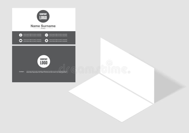 Gray Business Card Template Vector Stock Vector - Illustration of ...