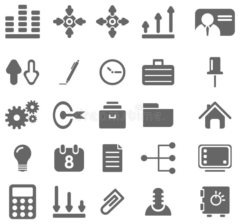 Business And Office Work Icon Set, Vector Eps10 Stock Vector ...