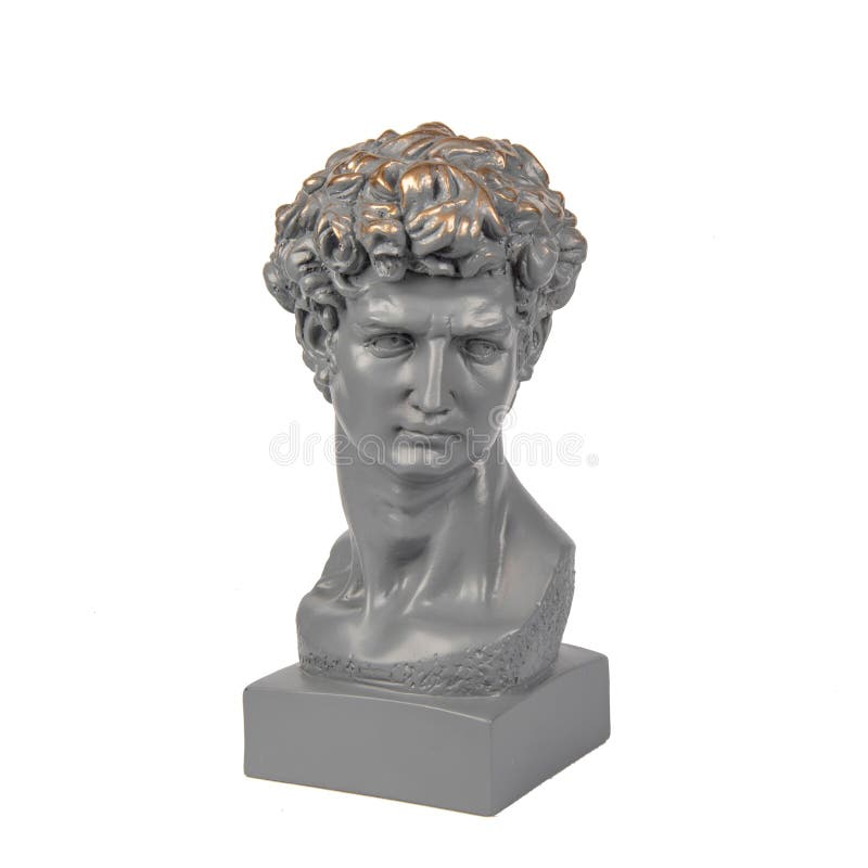 David of Michelangelo Bust Sculpture Isolated on White Background Stock ...
