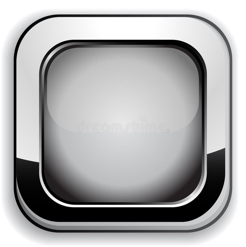 Empty Icon with Chrome Metal Frame Stock Vector - Illustration of ...