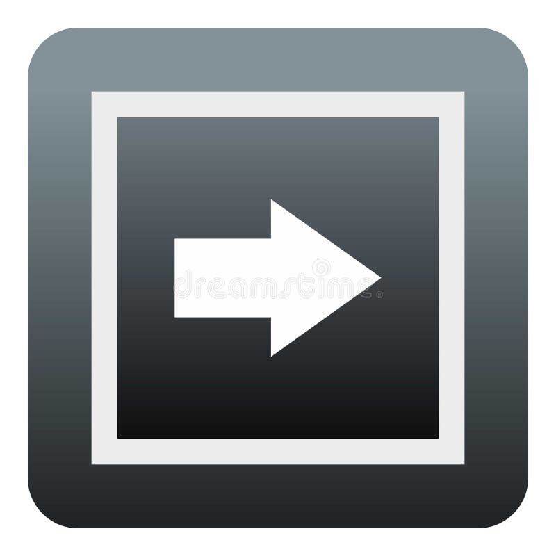 Gray Button Icon, Flat Style Stock Vector - Illustration of shiny ...