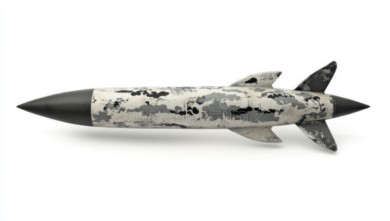 Gray Camouflaged Rocket-Shaped Object Stock Illustration - Illustration ...