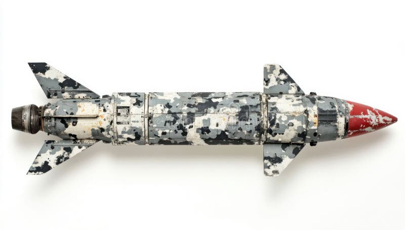 Gray Camouflaged Rocket-Shaped Object Stock Illustration - Illustration ...