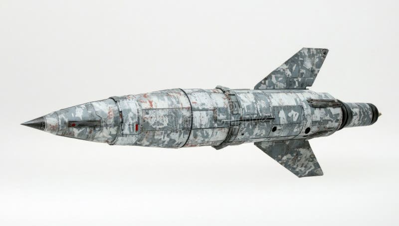 Gray Camouflaged Rocket-Shaped Object Stock Illustration - Illustration ...