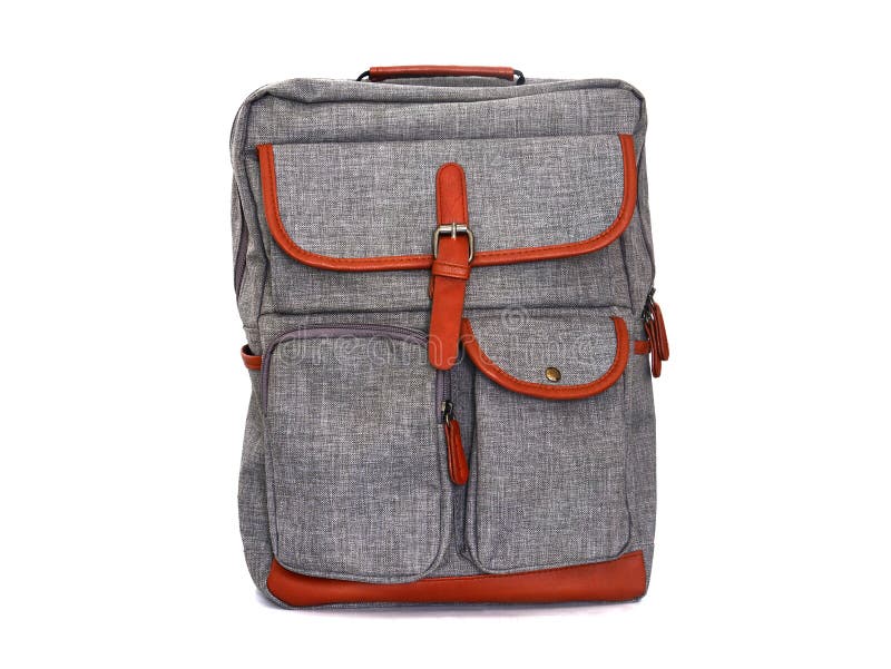 Leather Backpack Made of Patches of Different Colors on White Isolated ...