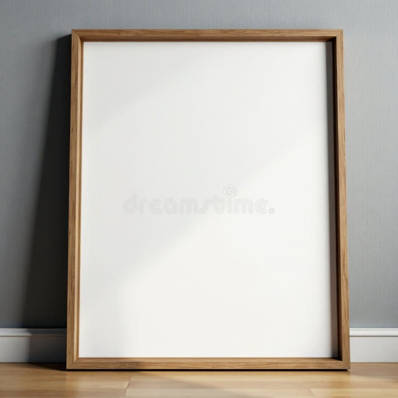 Gray Canvas in Simple Frame on Shiplap Backdrop , Aesthetic, Empty ...