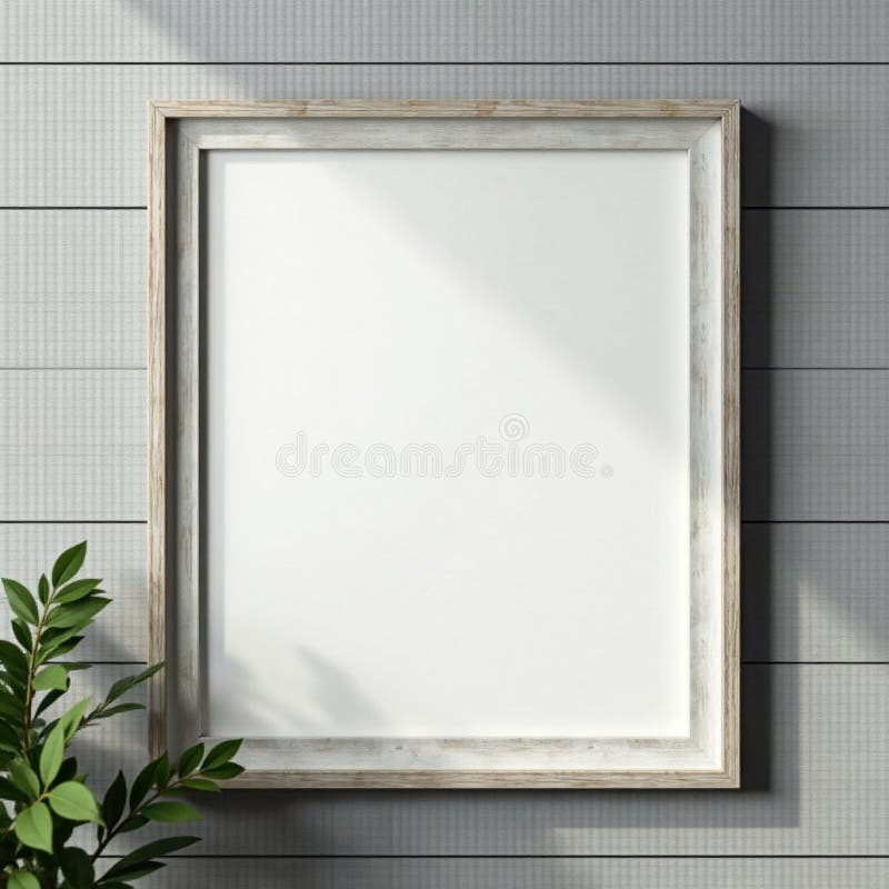 Gray Canvas in Simple Frame on Shiplap Backdrop , Background, Design ...