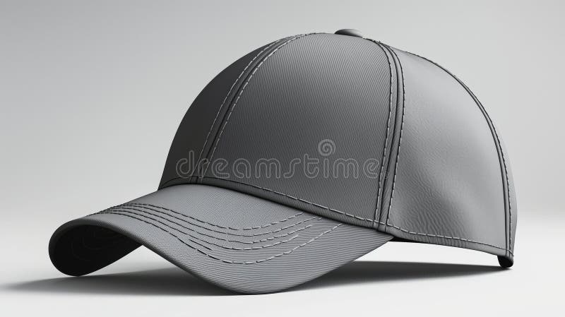 Stylish Gray Cap with Distinct Stitching Details on a Minimalist ...