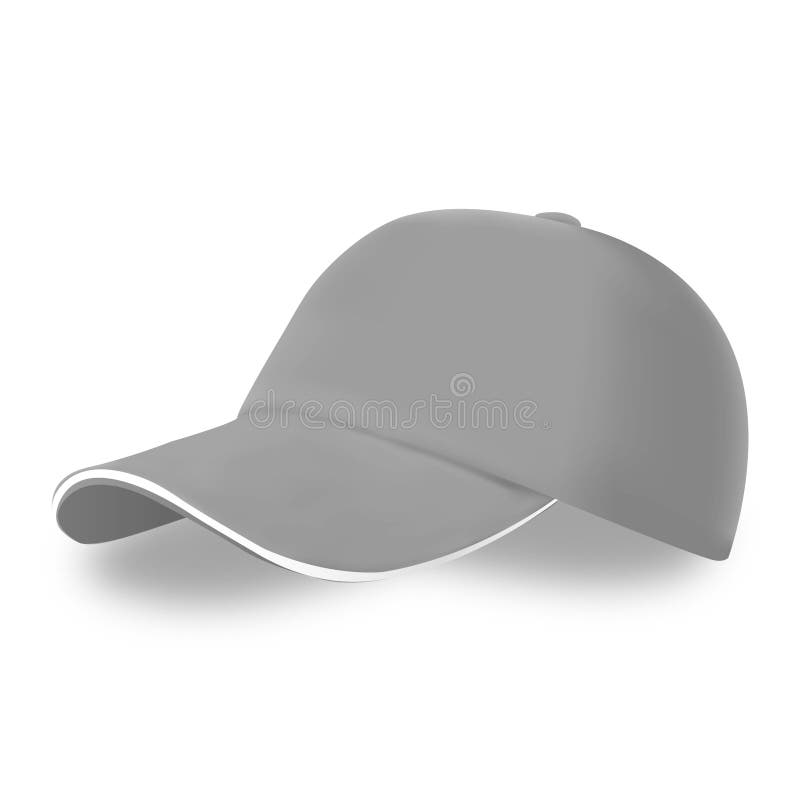 Gray Cap Mockup, Realistic Style. Vector Illustration. Stock Vector ...