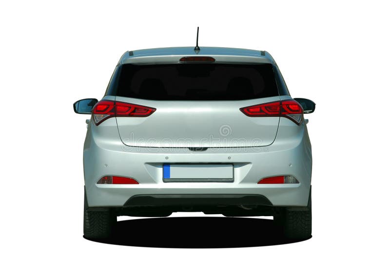 Gray car rear view stock illustration. Illustration of door - 53805601