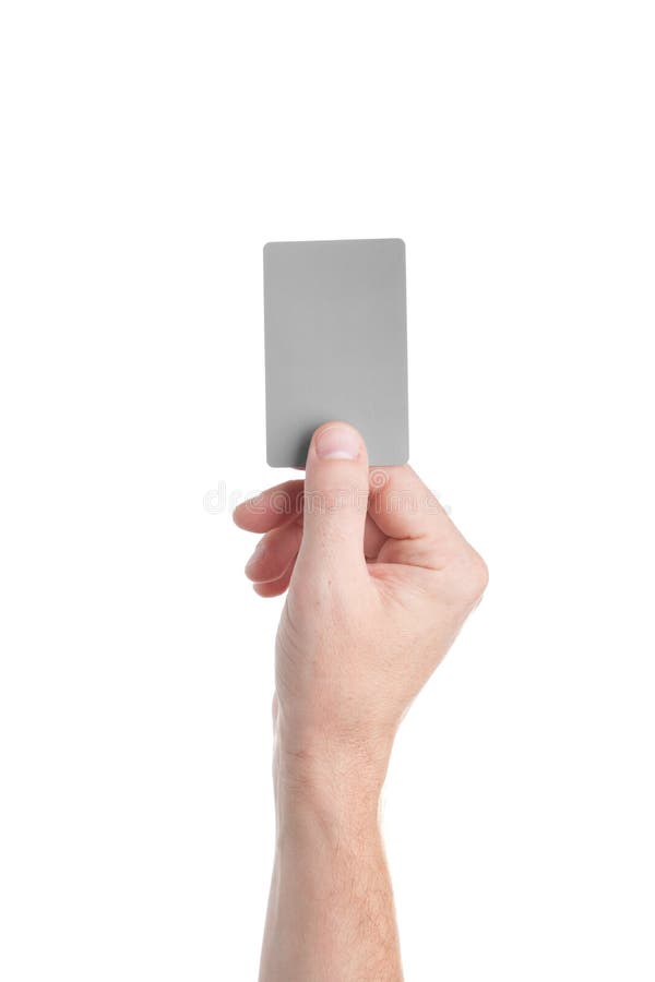Gray Card in a Human Hand Isolated on White Background Stock Image ...